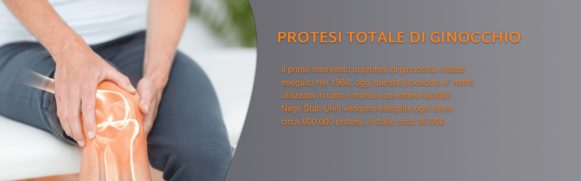 Intervento chirurgico protesi totale del ginocchio